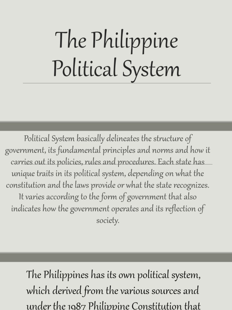 The Philippine Political System | PDF | Governance | President Of The ...