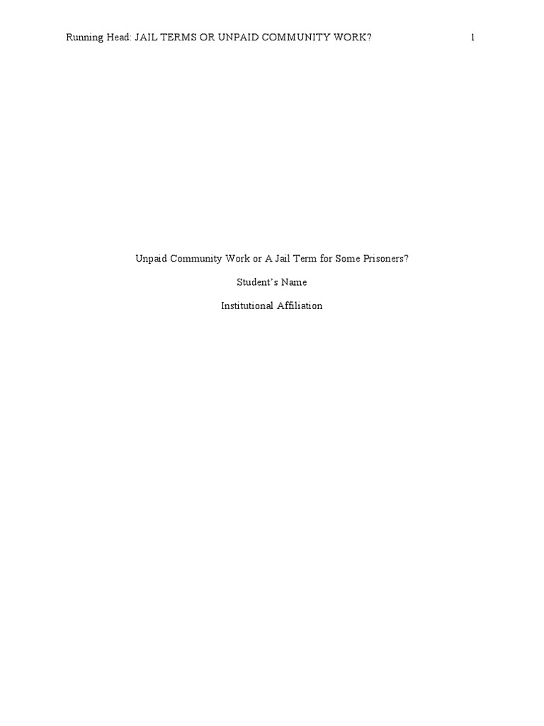Community Service vs. Jail Time Debate | PDF | Prison | Punishments