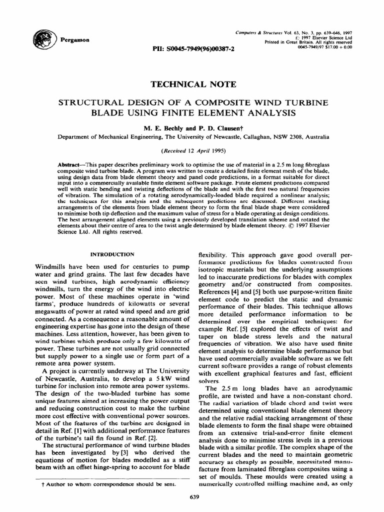 Composite Wind Turbine Blade Design | PDF | Wind Turbine | Composite ...