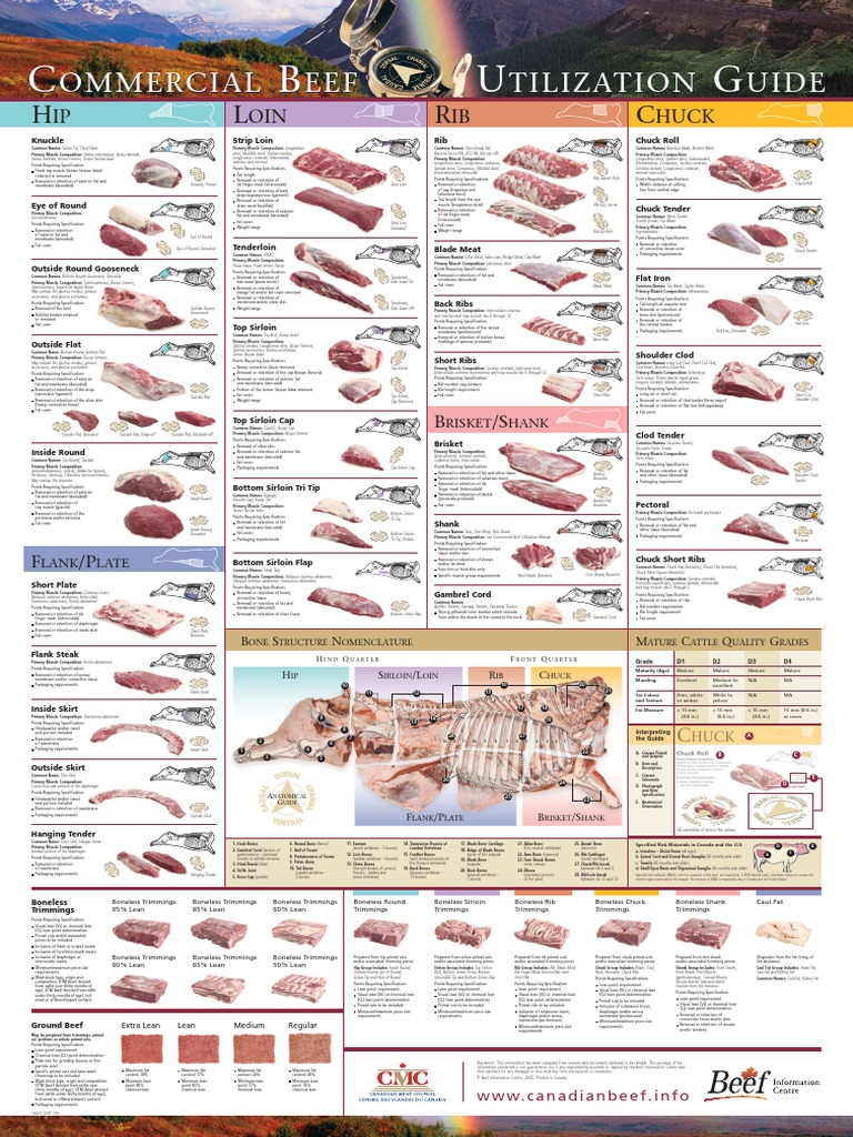 Beef Chart Canada Download Free Pdf Chuck Steak Shoulder