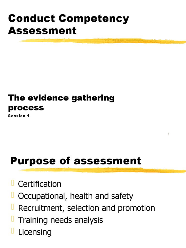 Conduct Competency Assessment: The Evidence Gathering Process | PDF ...