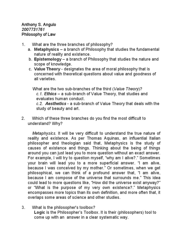Anthony S. Angulo Philosopher's Toolbox | PDF | Argument | Metaphysics