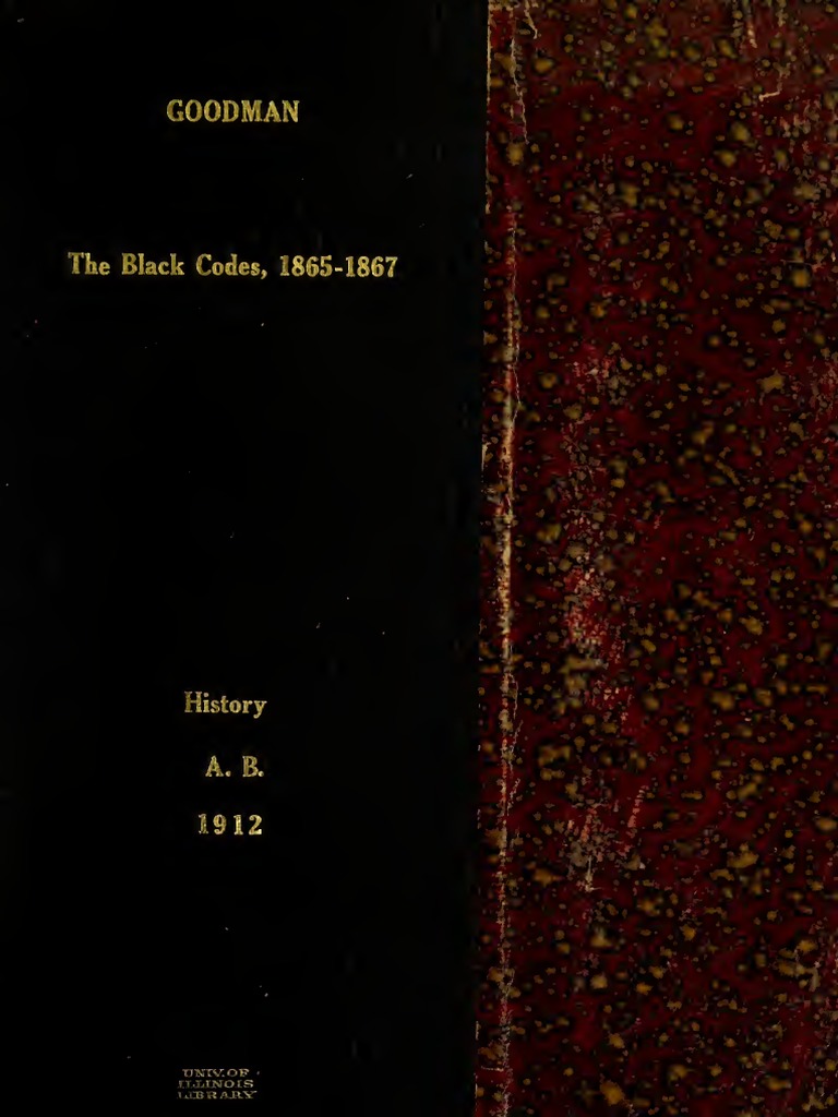 Black Codes 18651800 Good | PDF | Reconstruction Era | Fine (Penalty)