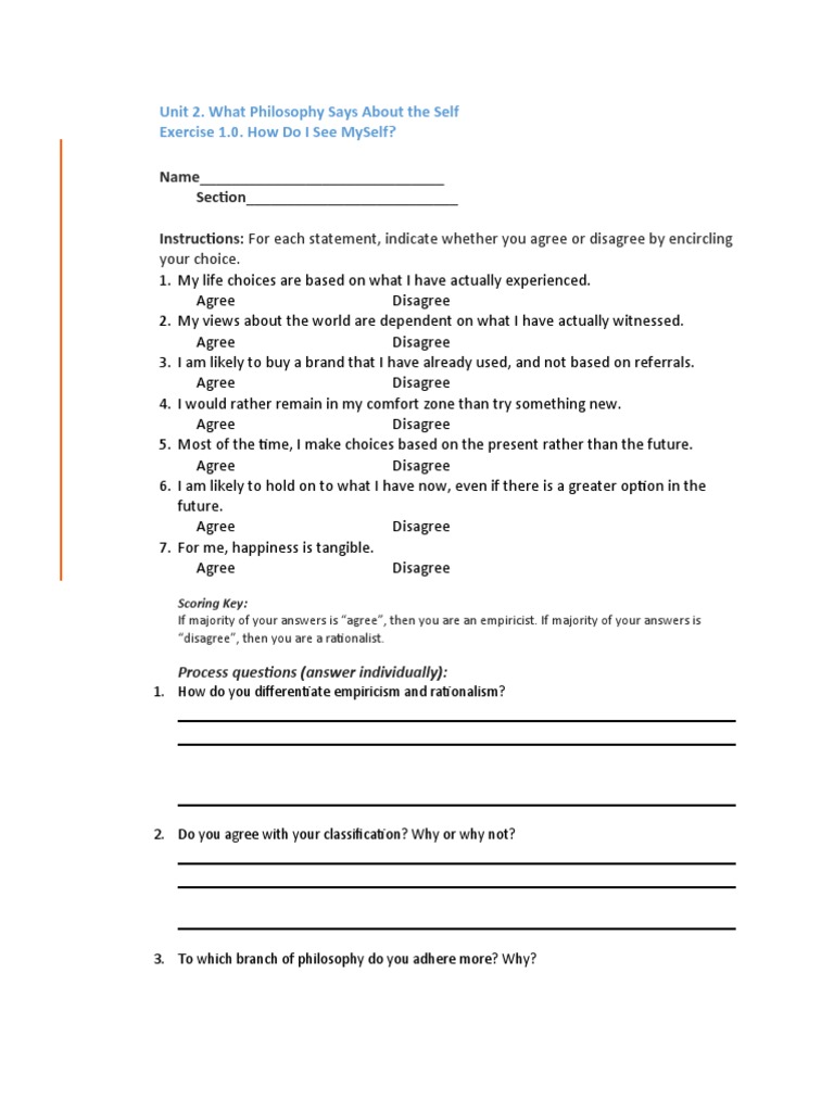 How Do I See Myself Activity | PDF