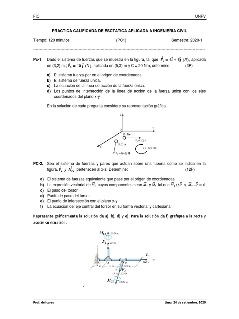 PC1 Estatica 2020-1 | PDF