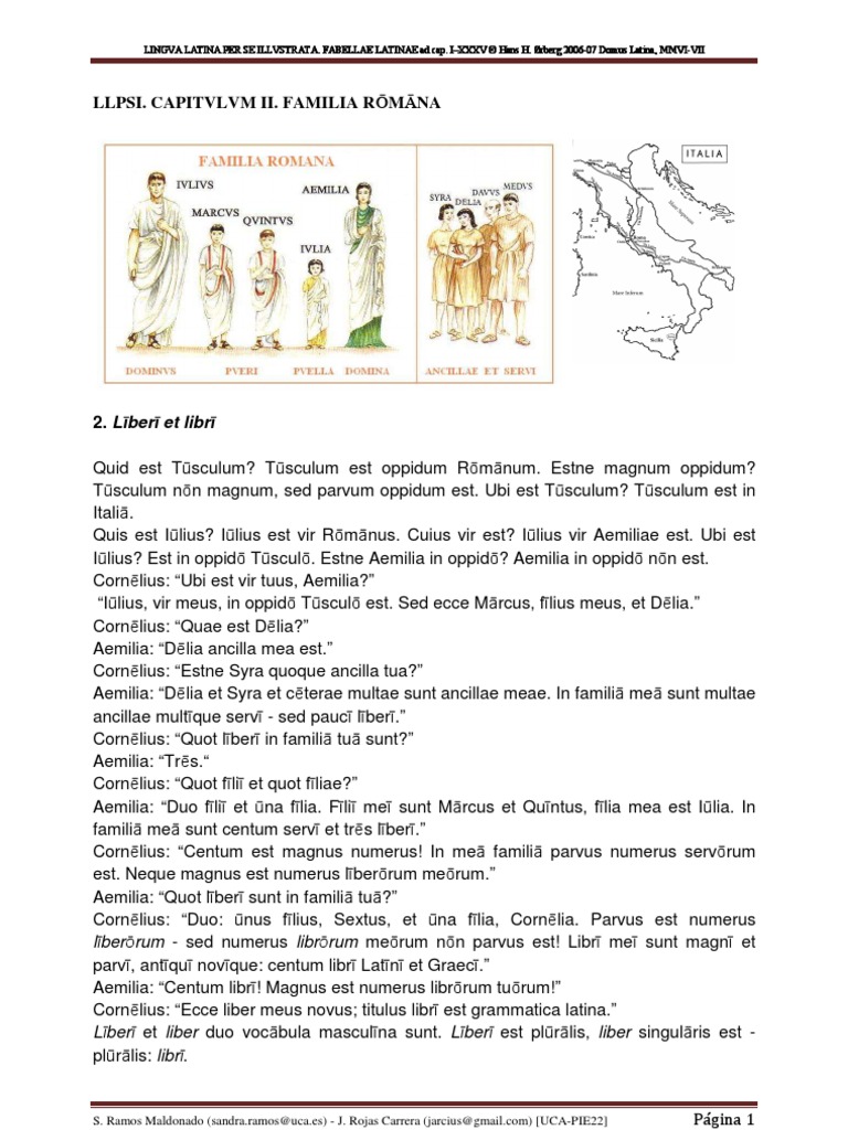 FAMILIA RŌMĀNA Compendium Et Exercitia Capitulī II | PDF