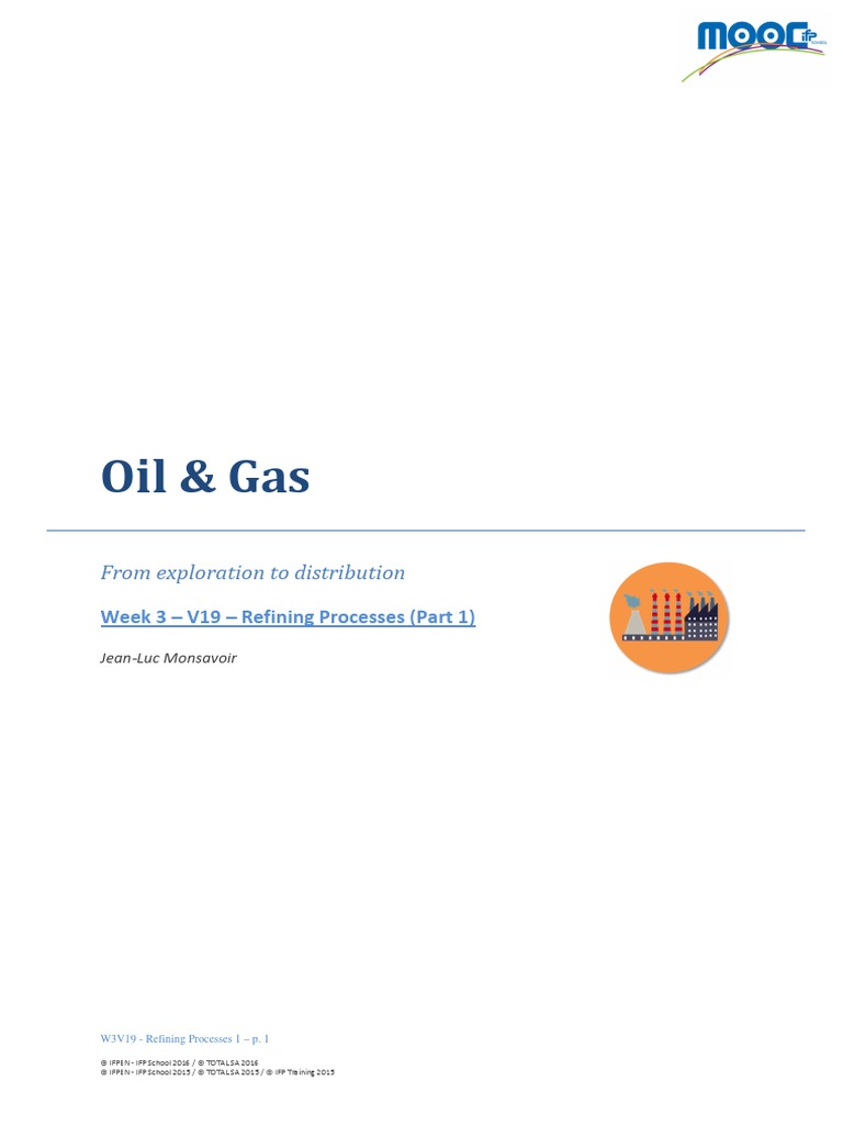 W3V19 Refining Processes1 V2016 Handout | PDF | Oil Refinery | Petroleum