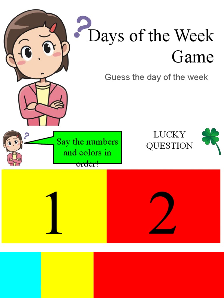 Days of the Week ESL Game | PDF