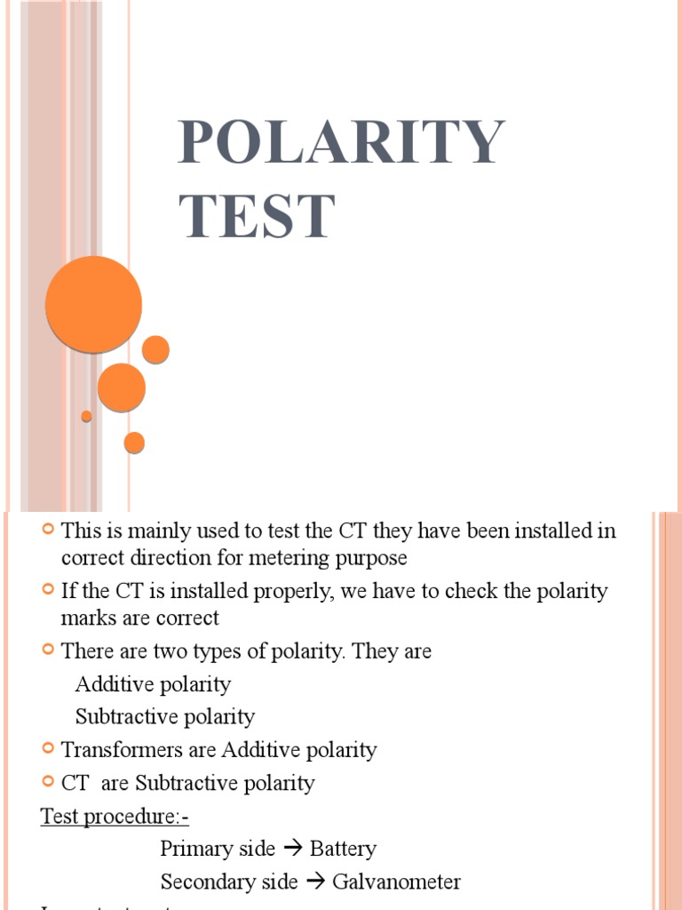 Current Transformer Polarity Testing Guide | PDF