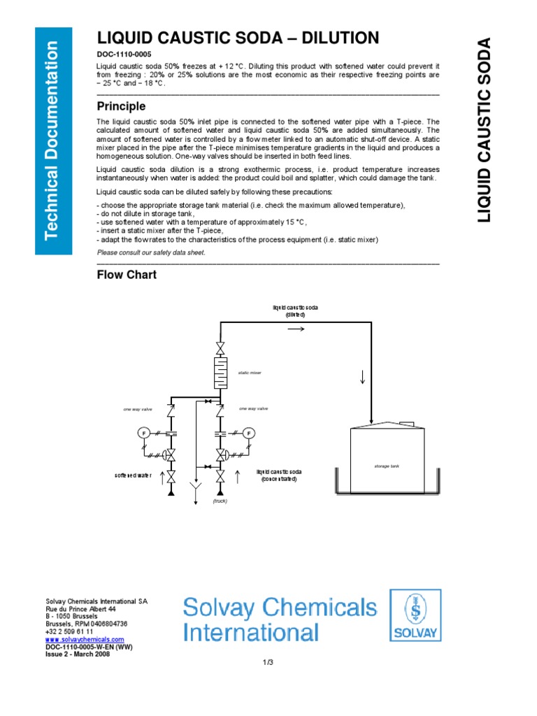 Caustic Soda Dilution Guidelines | PDF | Sodium Hydroxide | Solution