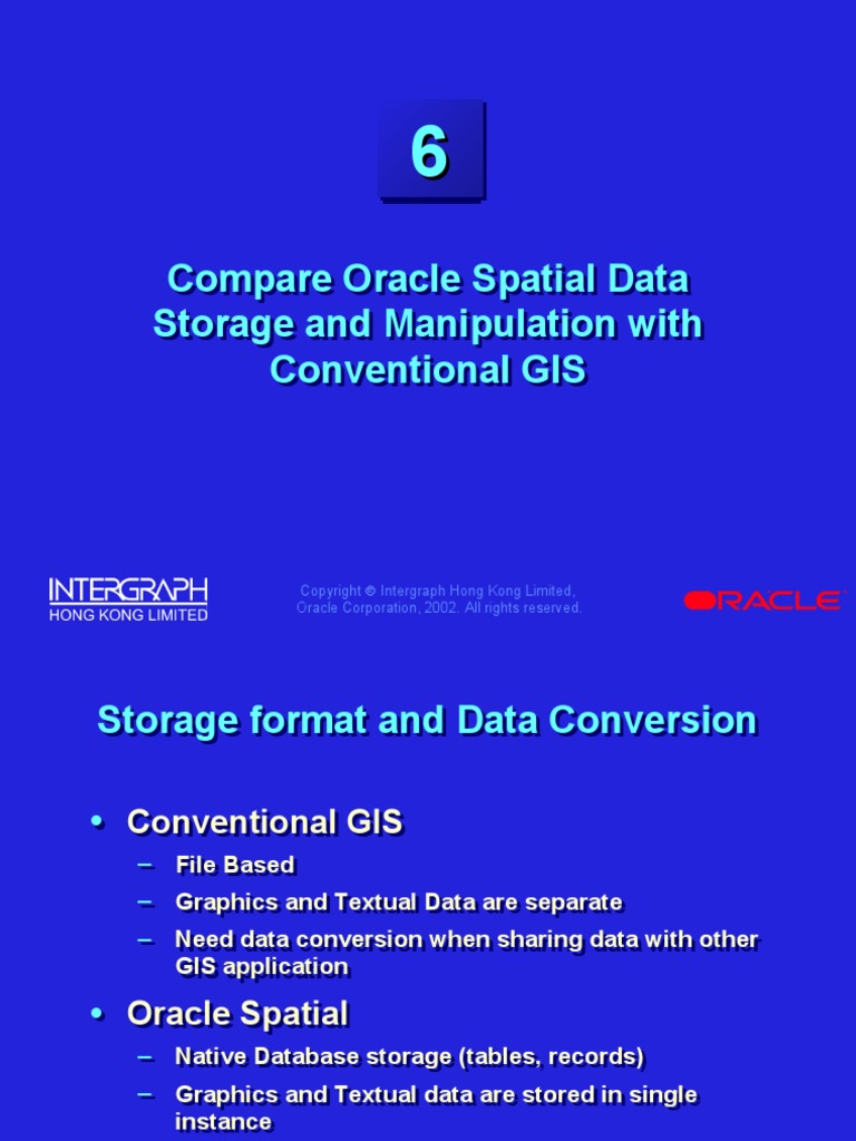 Compare Oracle Spatial Data Storage and Manipulation With Conventional GIS | PDF | Geographic ...