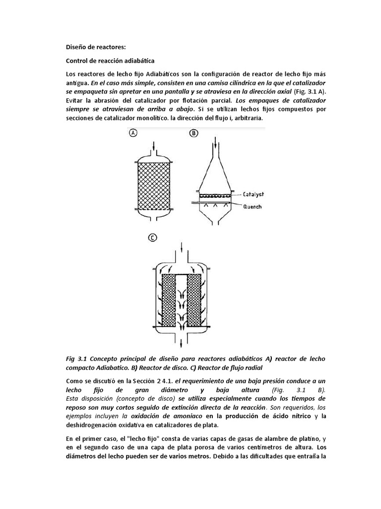 Diseño y Control de Reactores Adiabáticos | PDF | Motor a reacción | Calor
