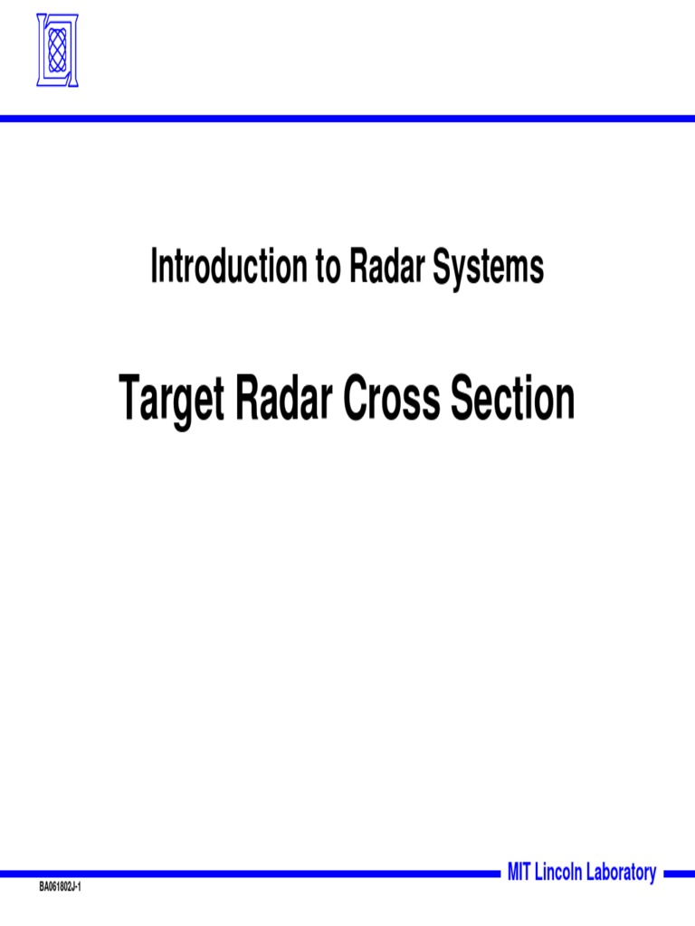 MIT LL. Target Radar Cross Section (RCS) | Download Free PDF | Radar ...