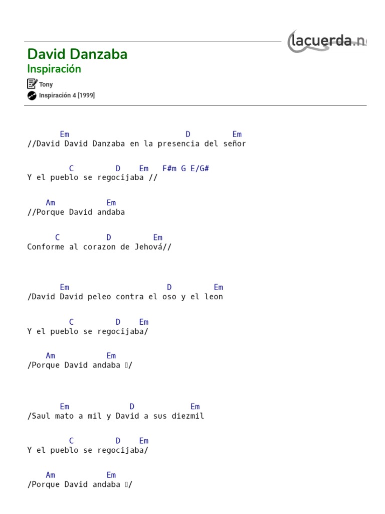 DAVID DANZABA, Inspiración - Acordes | PDF