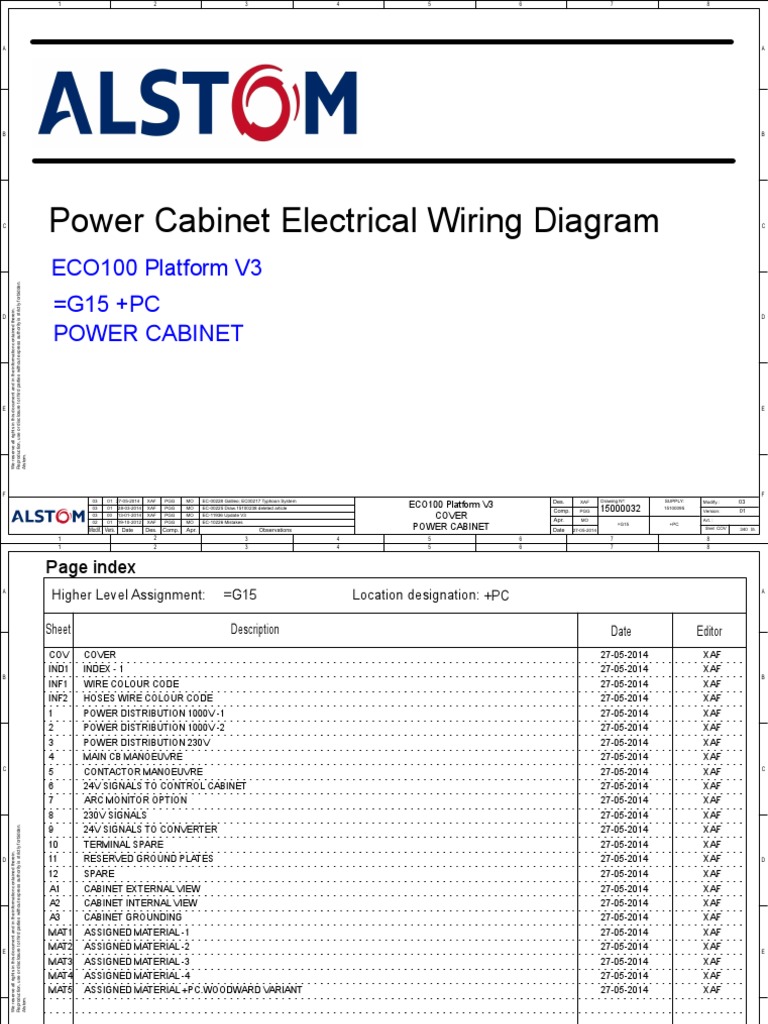Power Cabinet Electrical Wiring Diagram | PDF | Alternating Current | Color