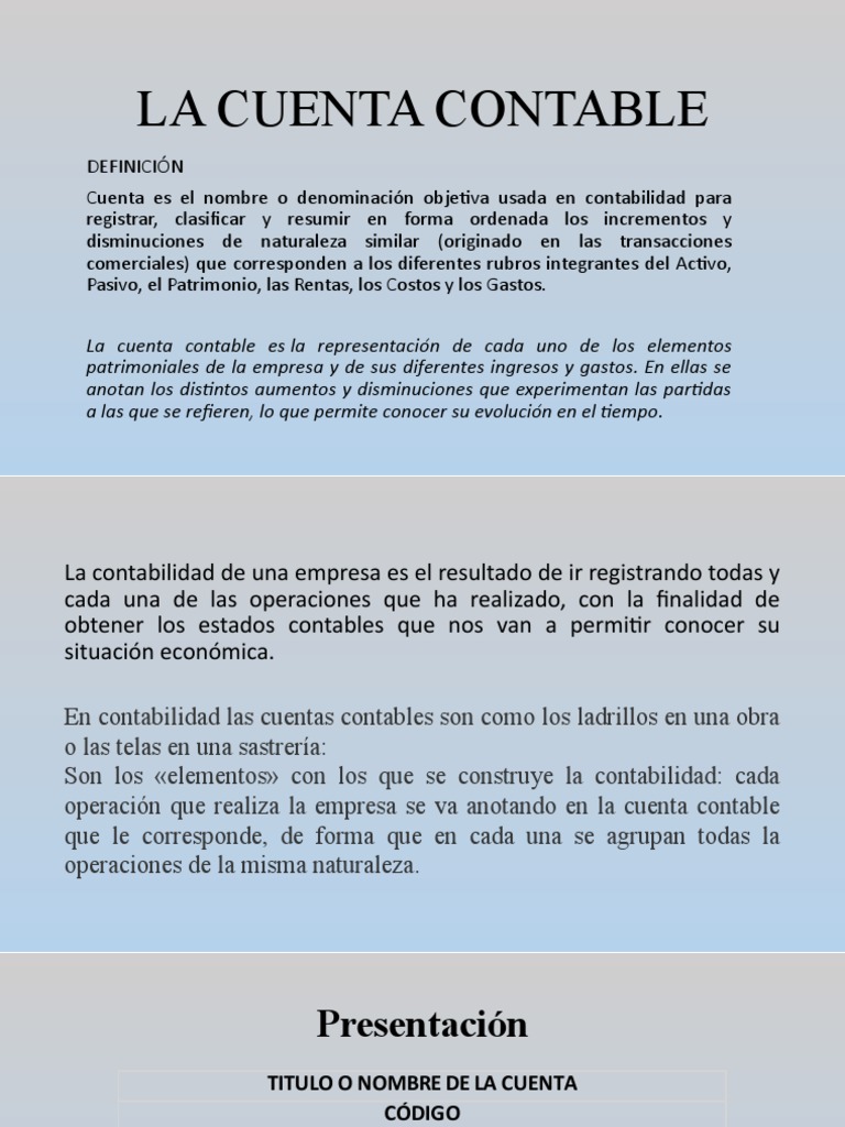1 La Cuenta Contable | PDF | Contabilidad | Servicios financieros