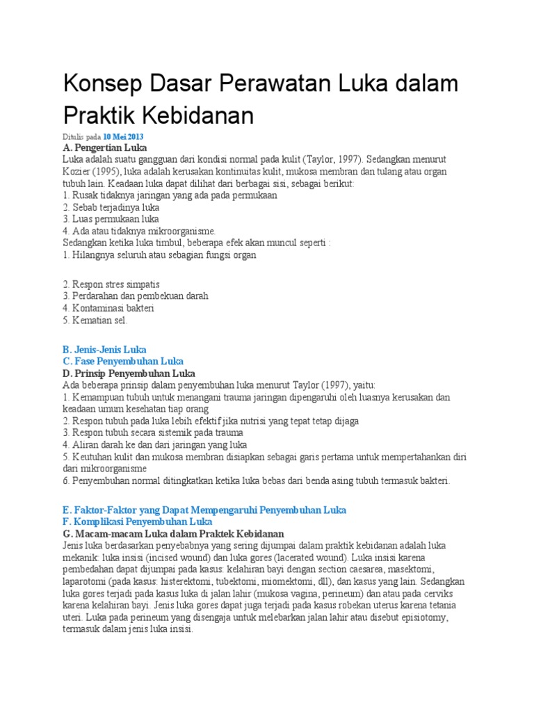 Konsep Dasar Perawatan Luka Dalam Praktik | PDF | Kesehatan Holistik