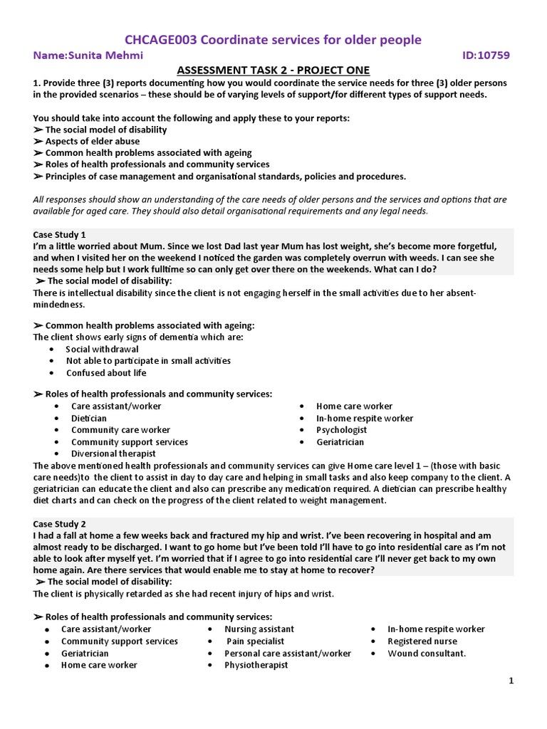 Coordinating Aged Care Services | PDF | Health Professional ...