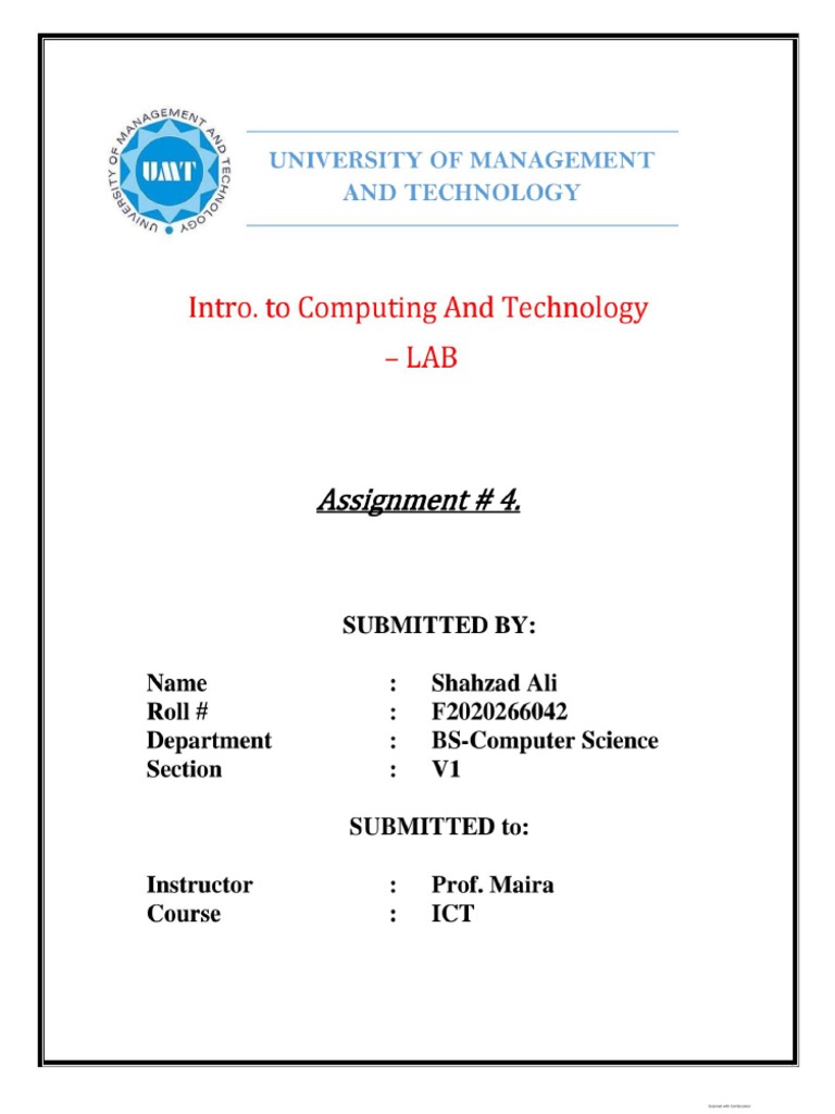 Bscs Umt Assignment | PDF