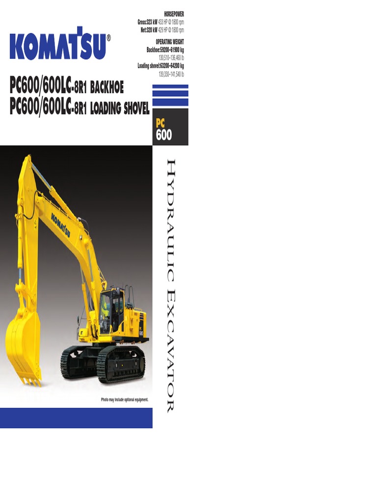 PC600-8R1 Spec | PDF | Engines | Horsepower