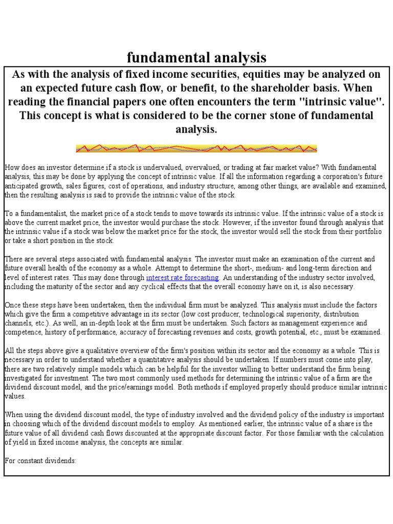 Fundamental Analysis | PDF | Stocks | Discounting