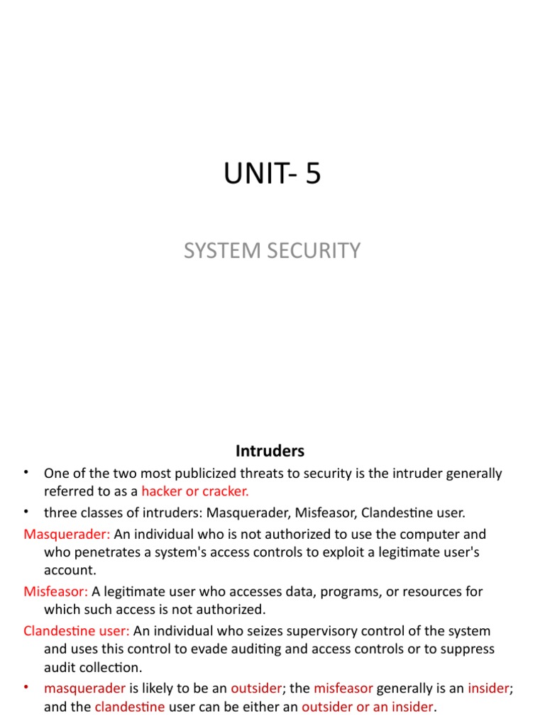 Unit-5: System Security | PDF