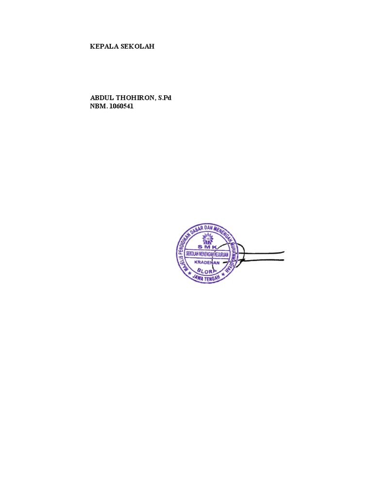 Tanda Tangan Kepsek & Stempel | PDF