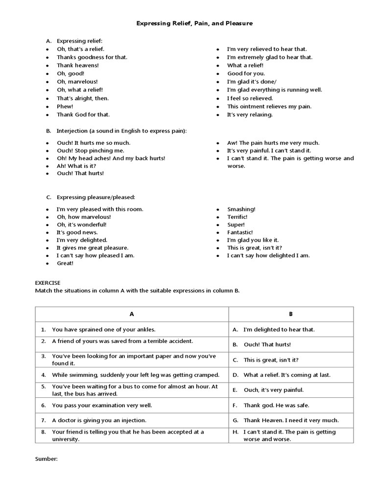 11 Expressing Relief, Pain, and Pleasure | PDF
