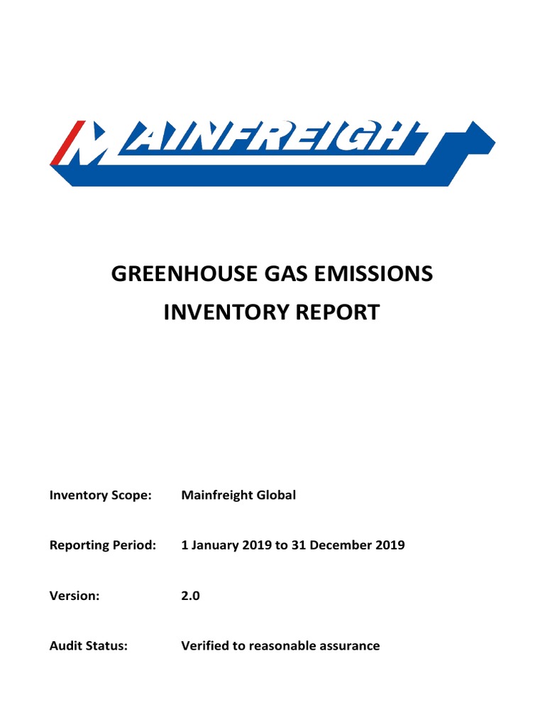 Greenhouse Gas Emissions Inventory Report: Inventory Scope: Mainfreight ...