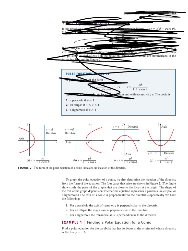 Polar Equations of Conics | PDF | Ellipse | Perpendicular