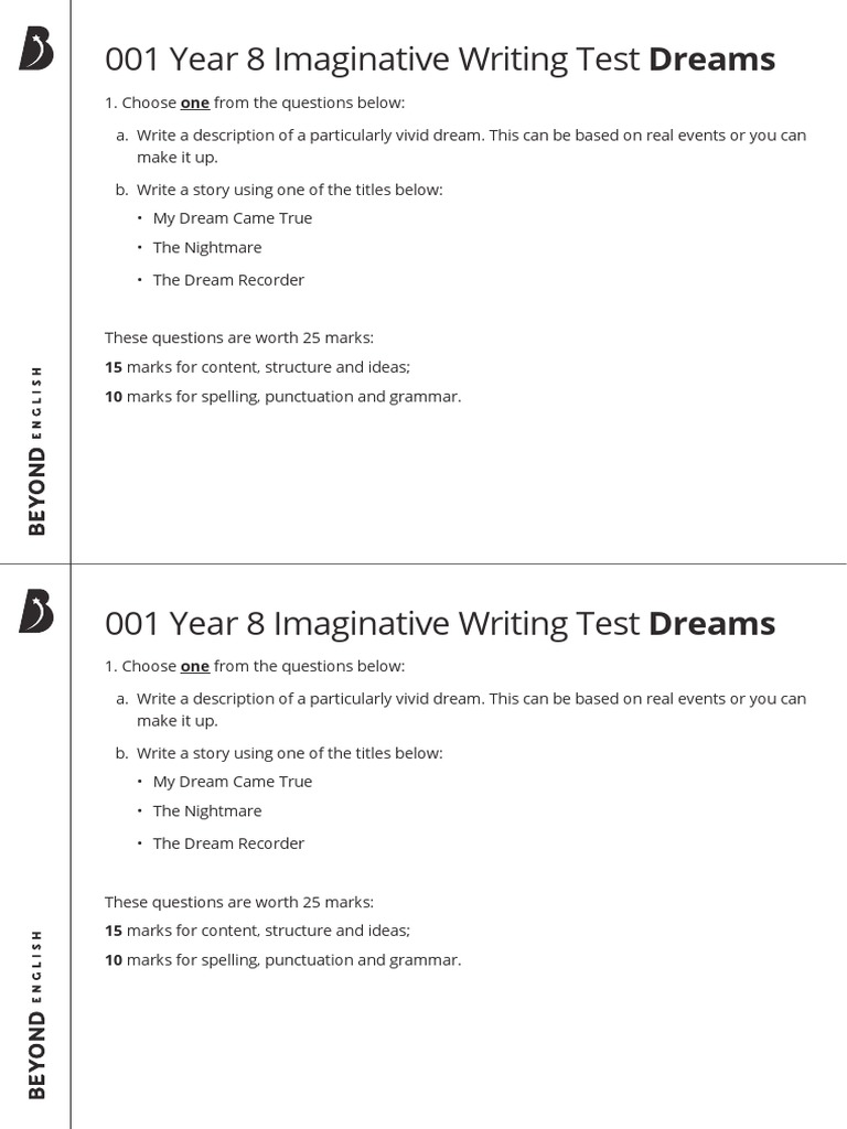 Imaginative Writing - Dreams | PDF