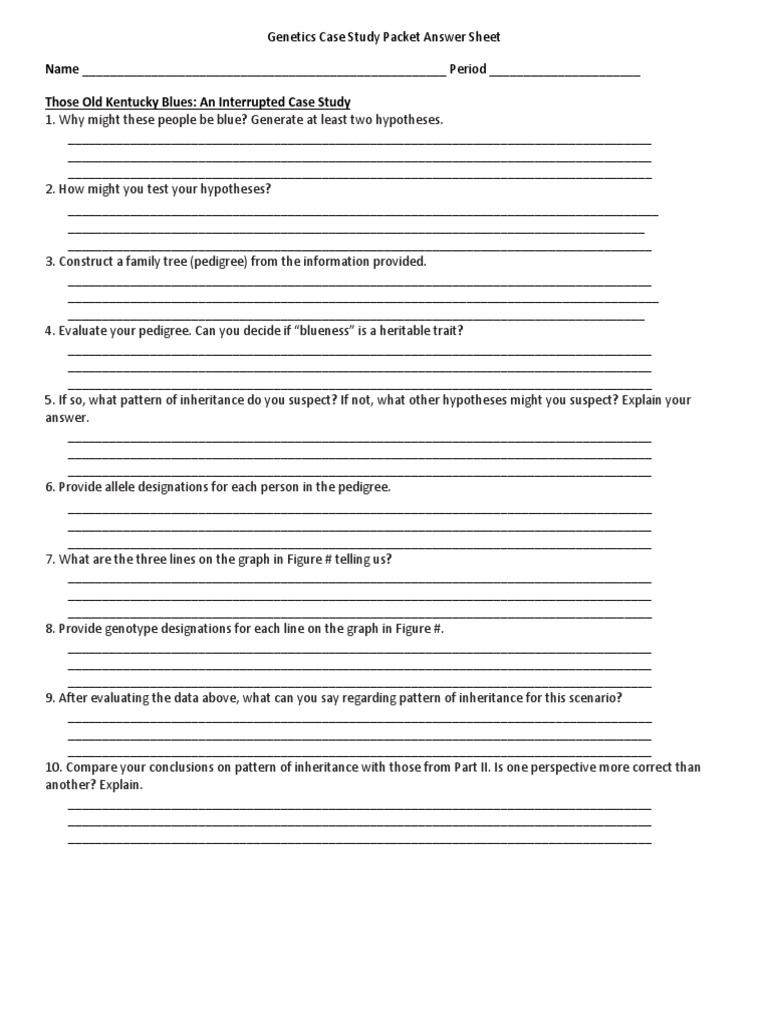 Blue People Genetics Case Study Packet Answer Sheet | PDF | Heredity ...