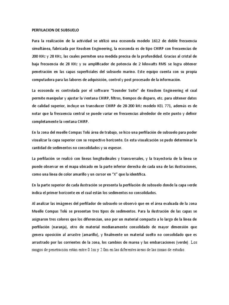 Analisis Perfilador de Subsuelo COMPAS TOLU DICIEMBRE | PDF ...