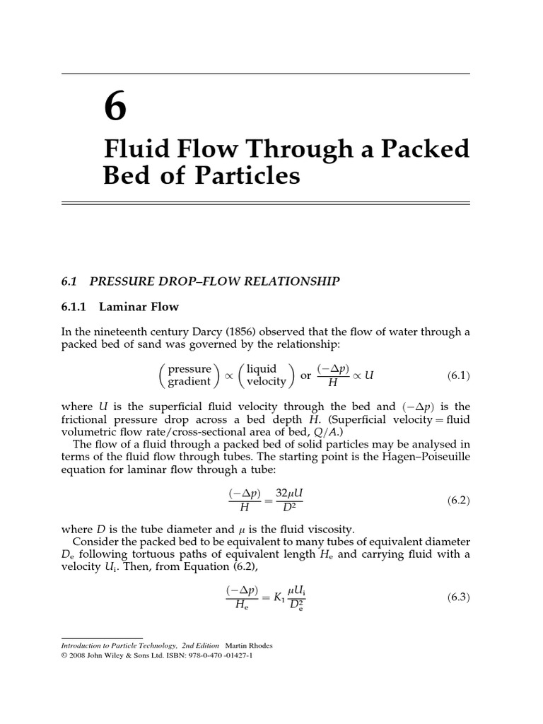Fluid Flow Through A Packed Bed of Particles | PDF | Filtration | Fluid Dynamics