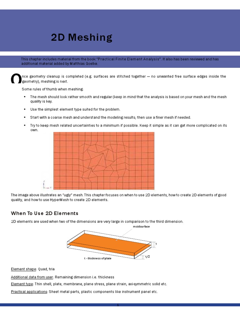 2D Meshing 2D Meshing 2D Meshing 2D Meshing: When To Use 2D Elements ...