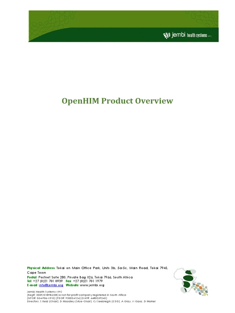 OpenHIM Product Overview | PDF | Representational State Transfer | Hypertext Transfer Protocol