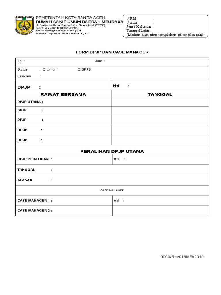 Form PENETAPAN Dan PERALIHAN DPJP | PDF