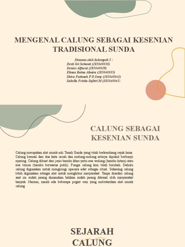 Calung: Kesenian Tradisional Sunda | PDF