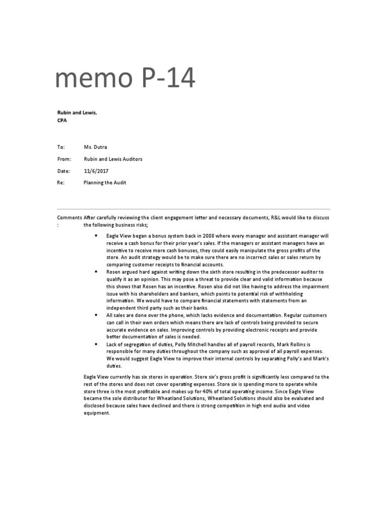 All in One Memos | PDF | Internal Control | Audit