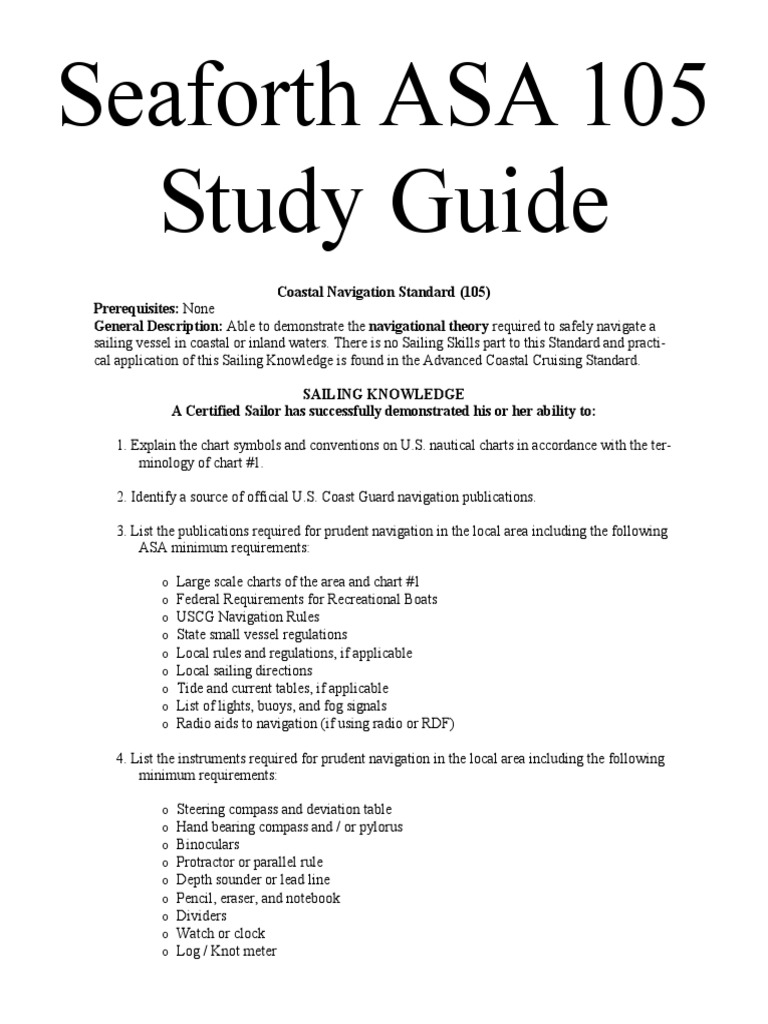 Seaforth ASA 105 Study Guide: o o o o o o o o o | Download Free PDF ...