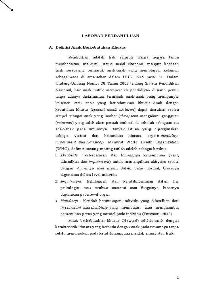 Anak Berkebutuhan Khusus: Definisi dan Jenis | PDF | Pengembangan Diri