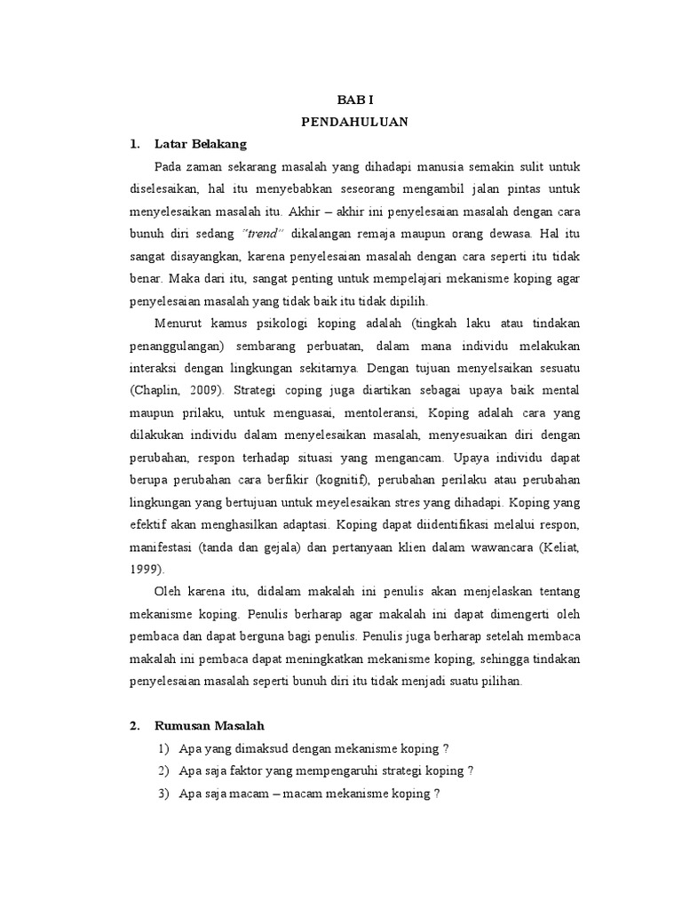 Mekanisme Koping Ebn | PDF