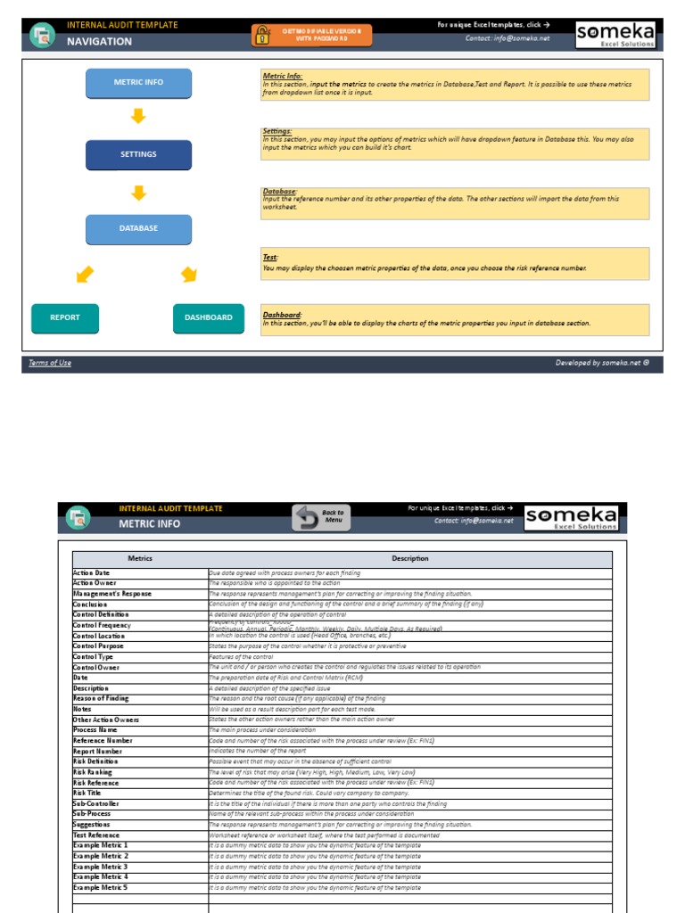 Internal Audit Template Someka V1F | PDF | License | Microsoft Excel