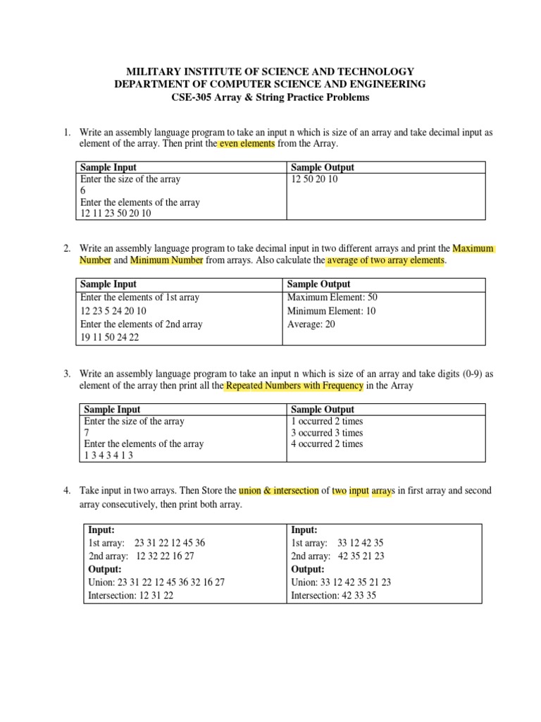 Array String Practice Pdf Array Data Structure Computer Program