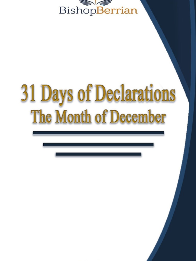 Daily Prophetic Declarations for December | PDF | Religious Belief And ...