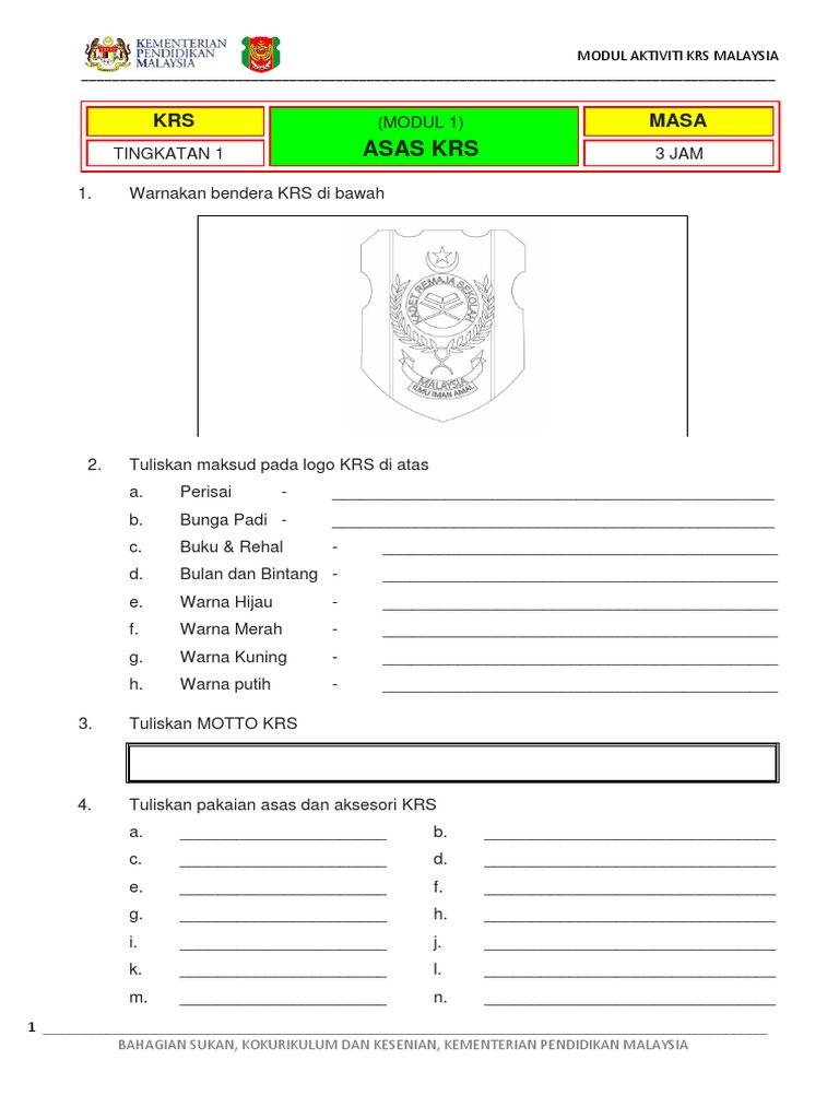 KRS - Modul 1 (Asas KRS) | PDF