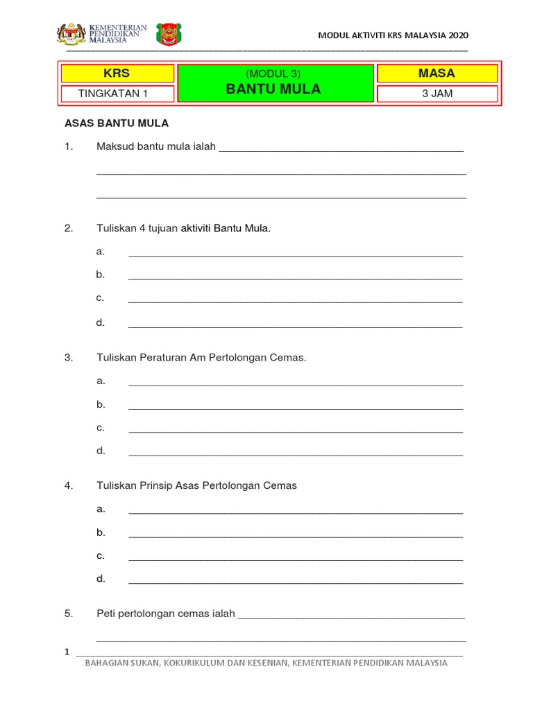 KRS - Modul 3 (Bantu Mula) | PDF