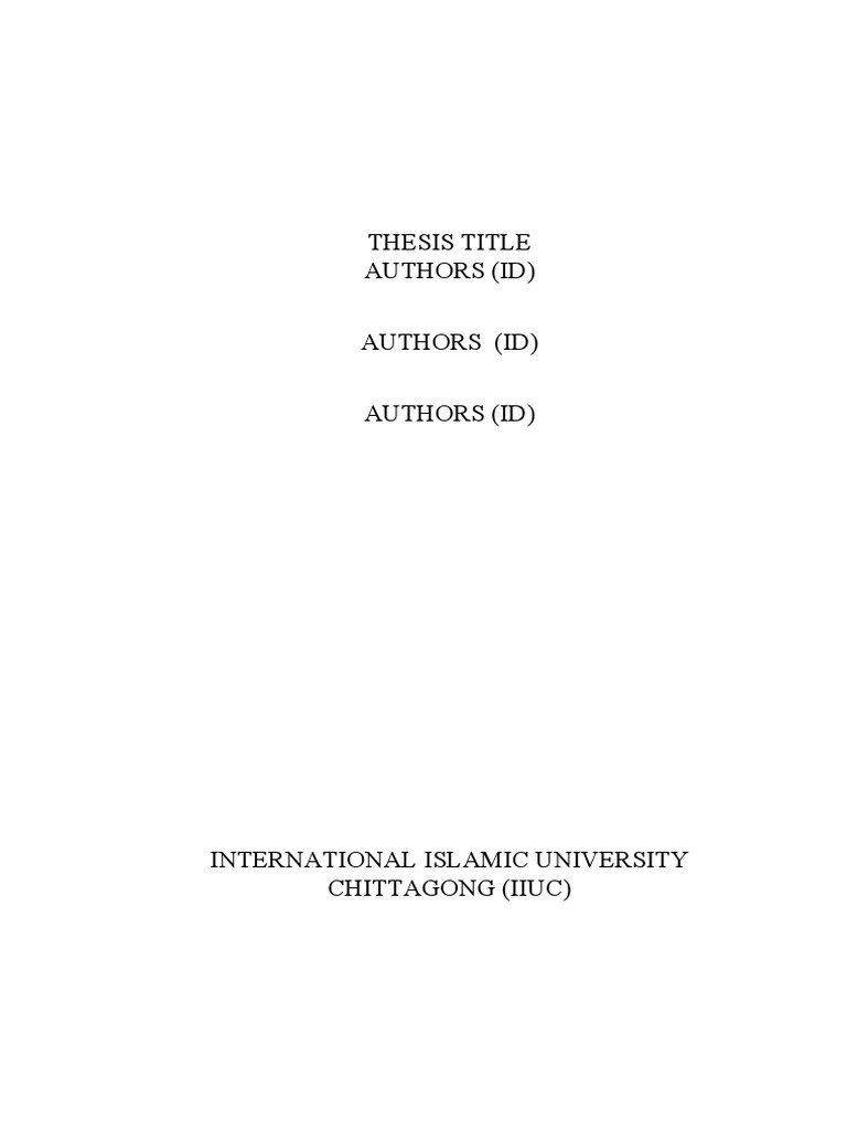 Thesis Title Authors (Id) Authors (Id) Authors (Id) | PDF | Thesis