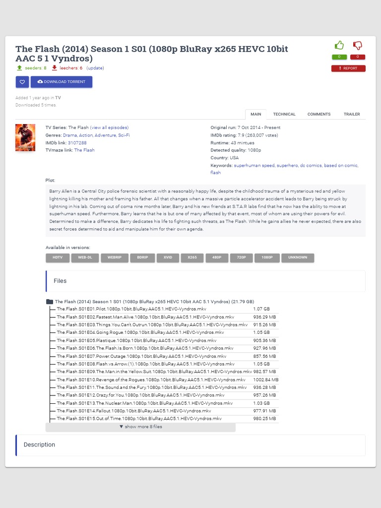 The Flash (2014) Season 1 Complete | PDF