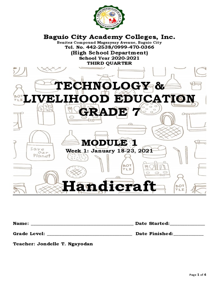 Technology & Livelihood Education Grade 7: Handicraft | PDF ...